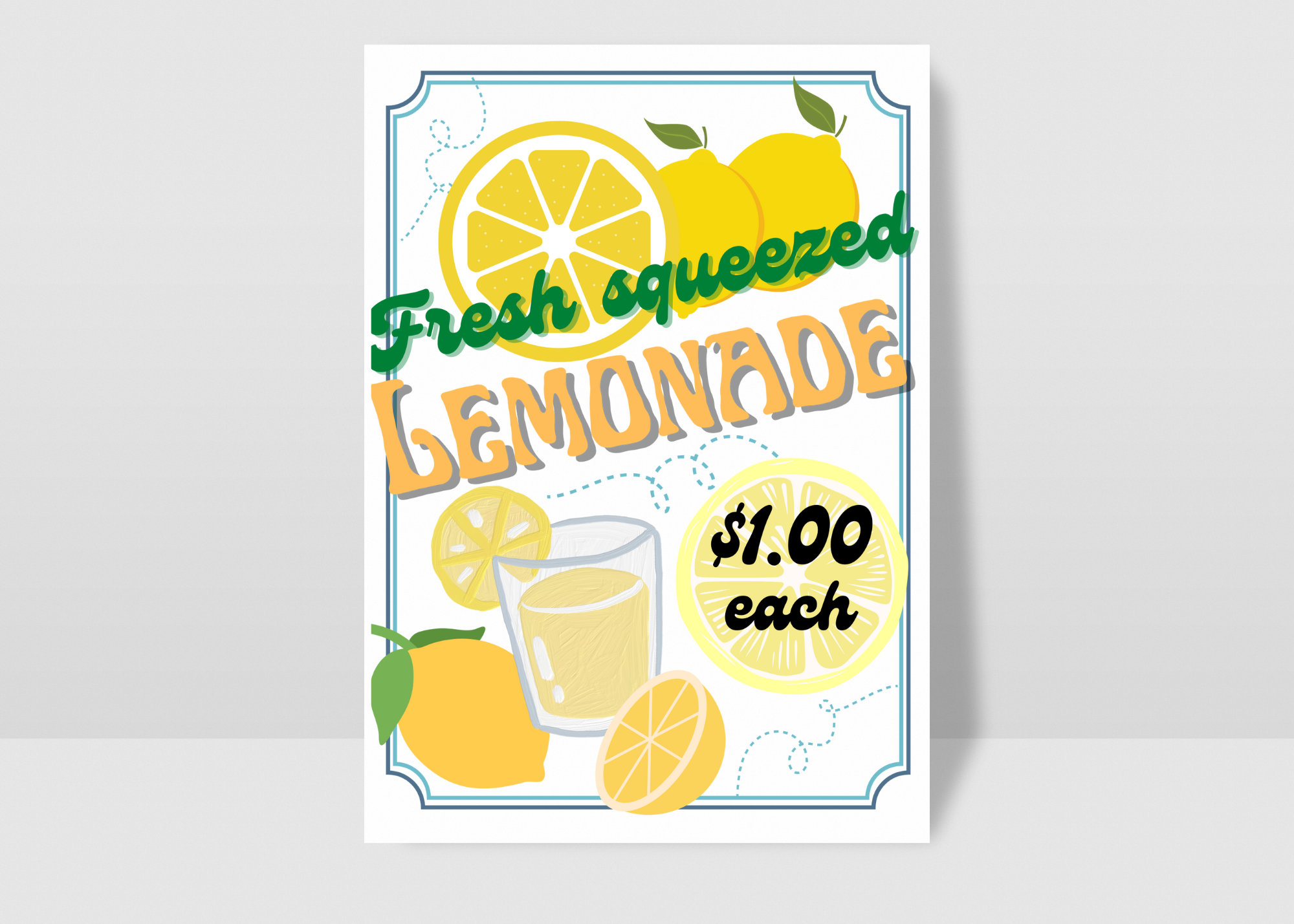 Lemonade Stand Signs, Four Printables, Ice Cold Lemonade, Fresh ...