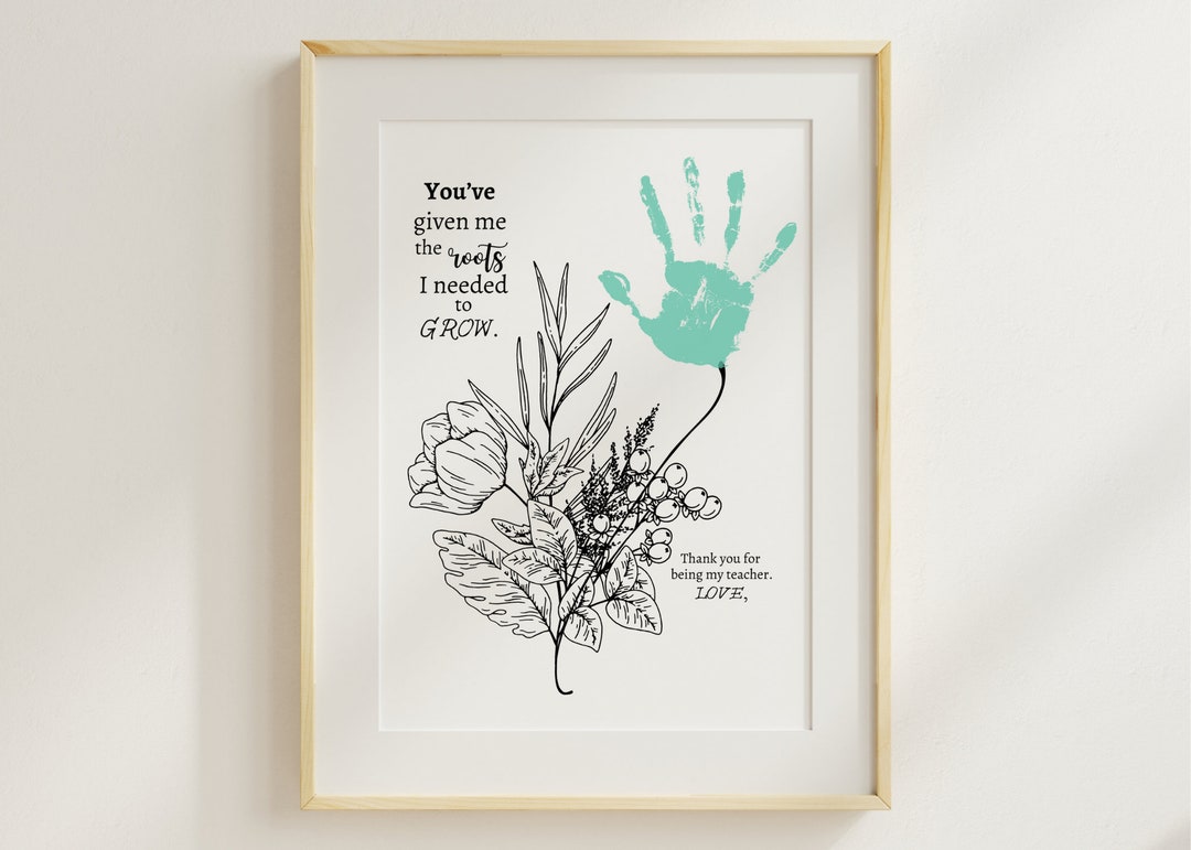 Teacher Appreciation Handprint Art: Floral Bouquet Coloring Page (PDF ...
