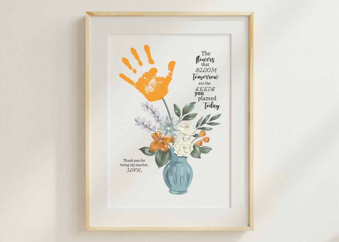 Teacher Appreciation Gift From Student, Printable Teacher Handprint Art ...