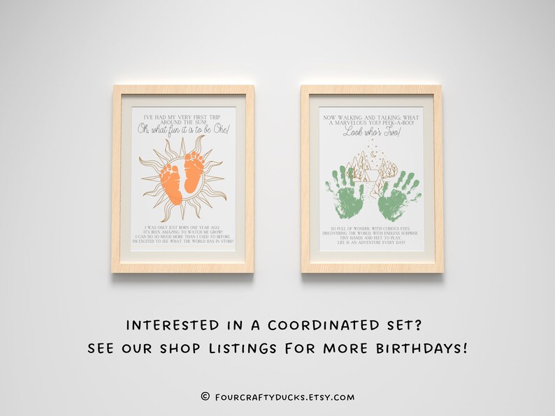 First Birthday Handprint Footprint Craft, One Year Old Milestone Craft ...