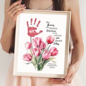 Teacher Appreciation Gift From Student, Printable Handprint Art Craft ...