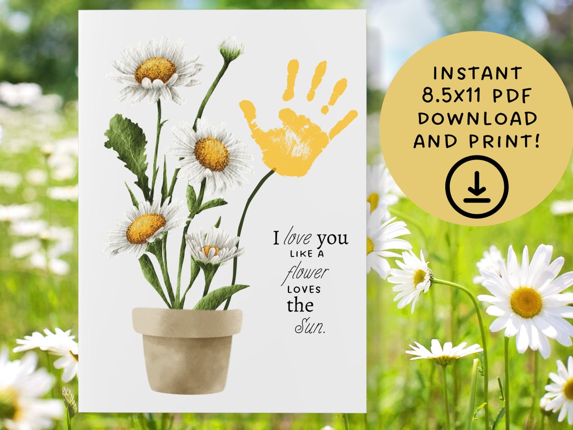 Printable Handprint Kids Art Craft Gift for Mothers Day - Etsy