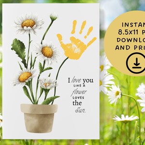 Printable Handprint Kids Art Craft, Gift for Mothers Day Fathers Day ...
