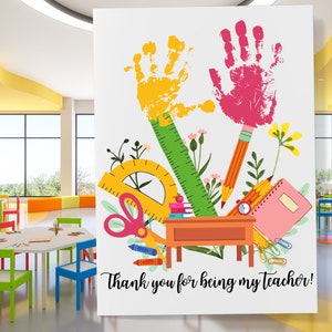 Teacher Appreciation Gift From Student, Printable Teacher Handprint Art ...