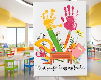 Teacher Appreciation Gift From Student, Printable Teacher Handprint Art ...