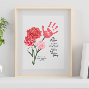 Teacher Appreciation Gift From Student, Printable Teacher Handprint Art ...