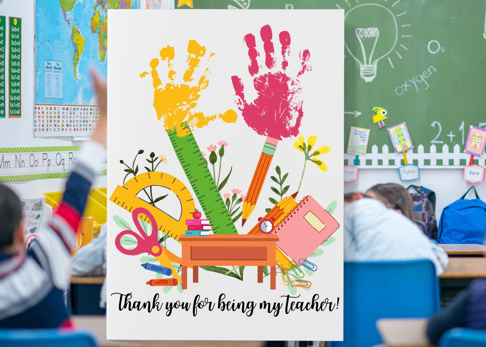 Teacher Appreciation Gift From Student, Printable Teacher Handprint Art ...