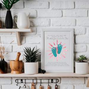 First Birthday Handprint Footprint Craft, One Year Old Milestone Craft ...