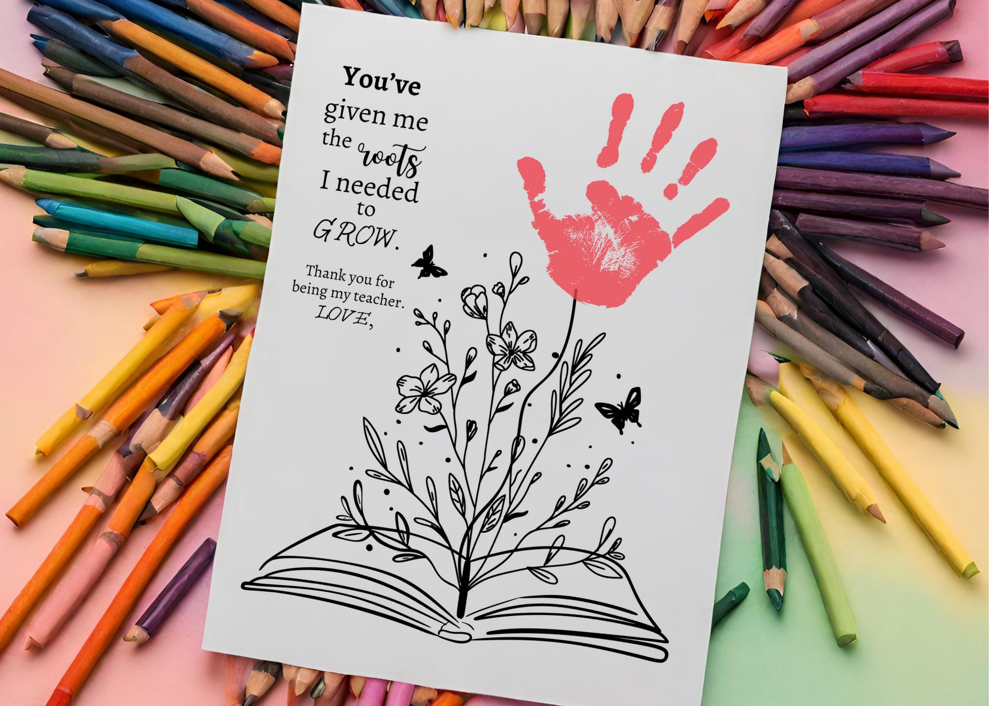 Teacher Appreciation Gift From Student, Printable Teacher Handprint ...