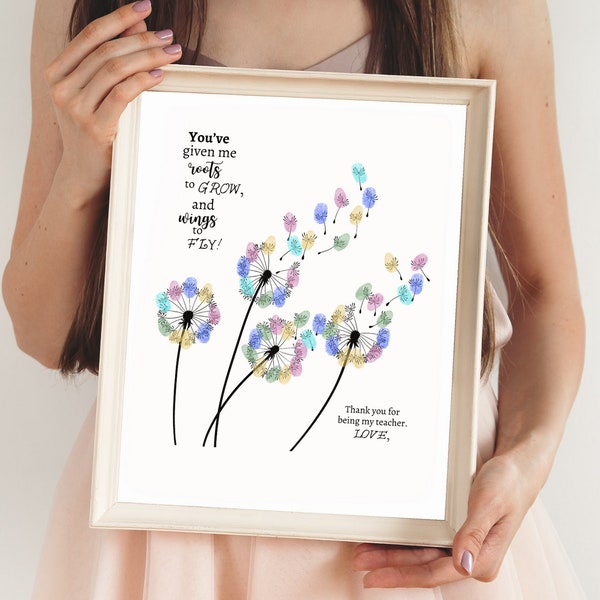 Teacher Fingerprint Art - Etsy
