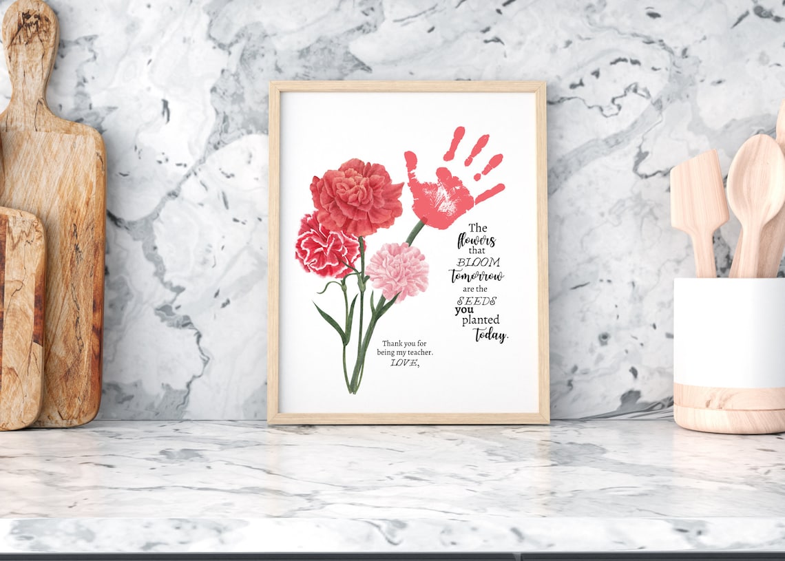 Teacher Appreciation Gift From Student, Printable Teacher Handprint Art ...