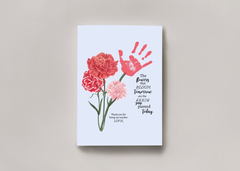 Teacher Appreciation Gift From Student, Printable Teacher Handprint Art ...