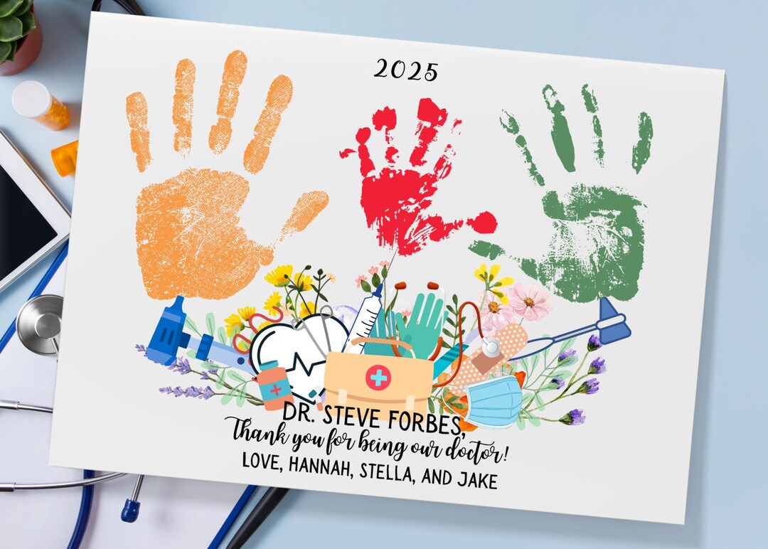Personalized Doctor Handprint Art: Thank You Gift (digital Download) - Etsy