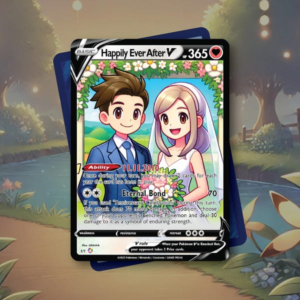 Personalized Pokemoncard Couple - Etsy