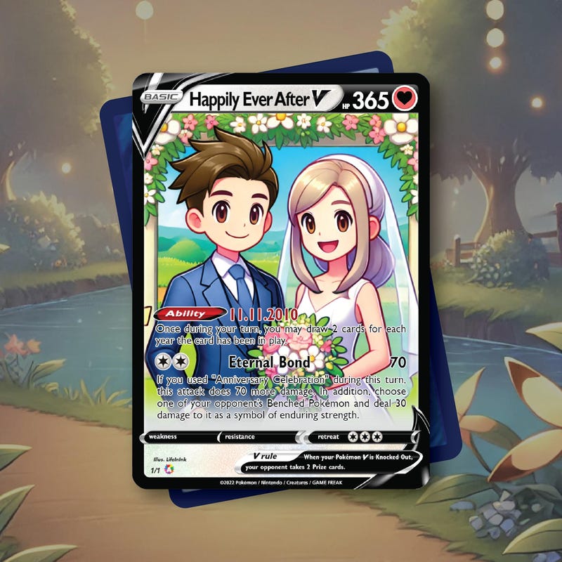 Custom Couple Pokémons Cards - Etsy