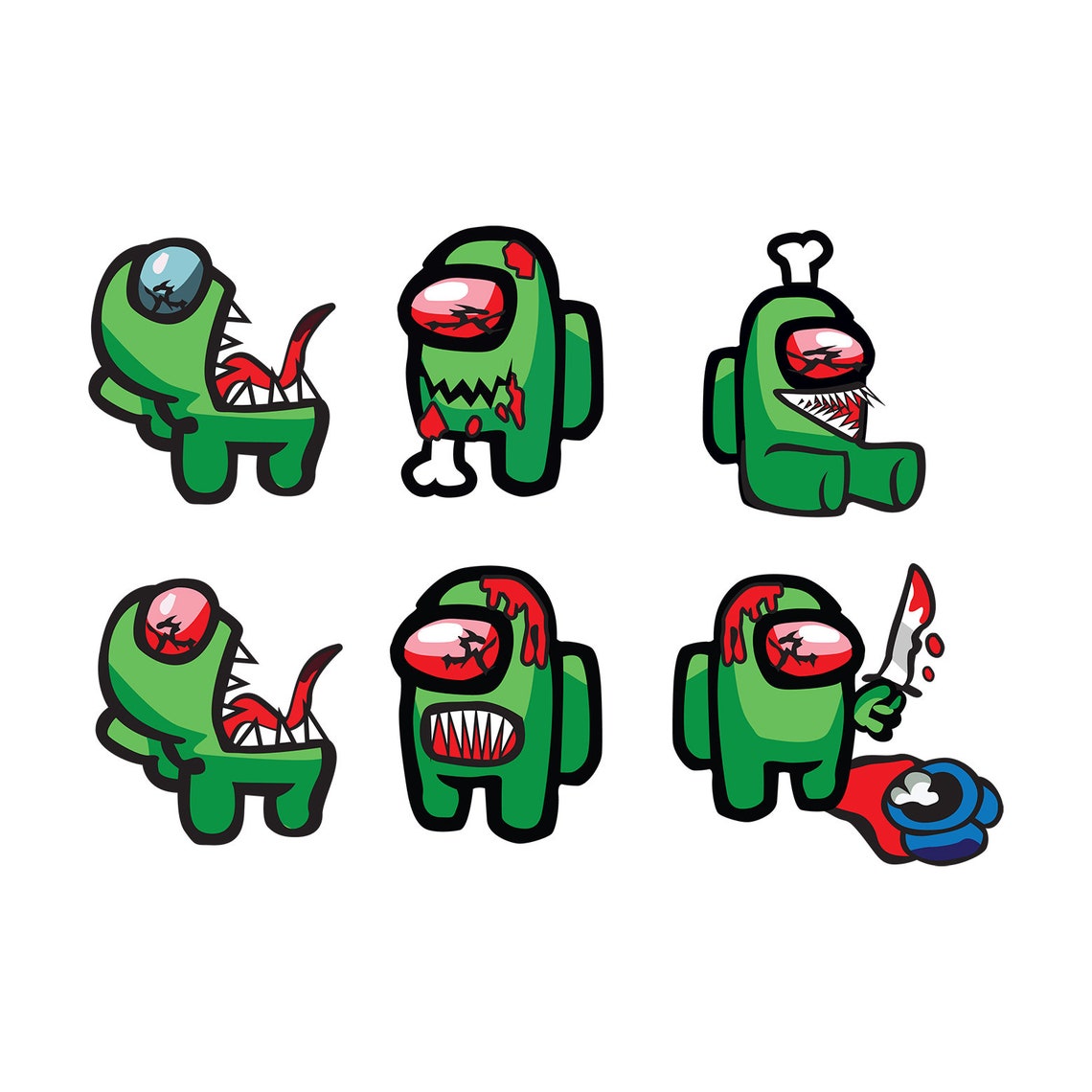 Among us Zombie AiPNG Eps Pdf illustrator vector file | Etsy