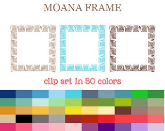Moana Border Clipart - Etsy UK