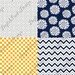 MUSTARD YELLOW & NAVY Blue Digital Paper Pack Chevron Arrows | Etsy