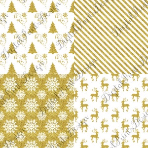 GOLD CHRISTMAS Digital Paper Winter White and Gold Digital Paper Gold ...