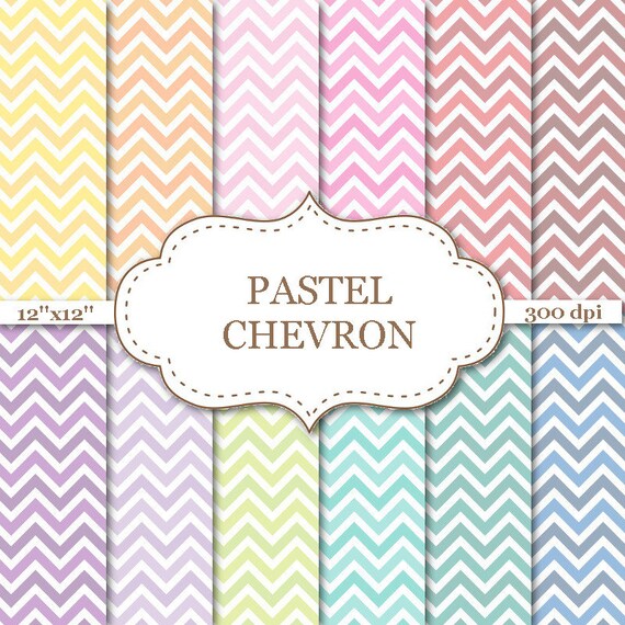 PASTEL CHEVRON Digital Paper Chevron Pattern Rainbow Chevron - Etsy