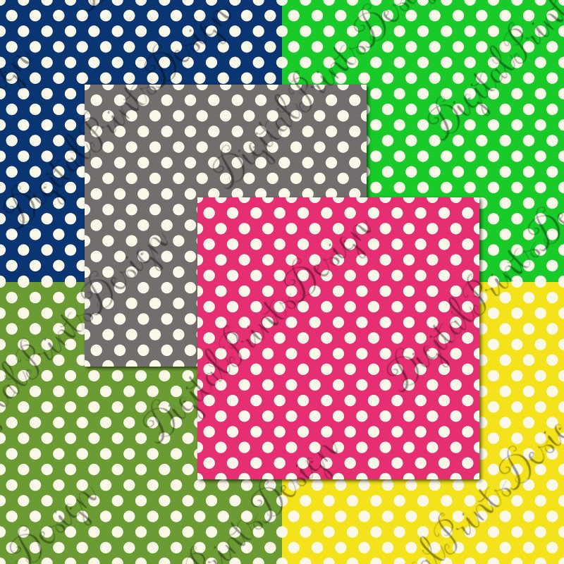 LARGE POLKA DOTS Digital Paper Rainbow Large Polka Dots Digital Paper ...