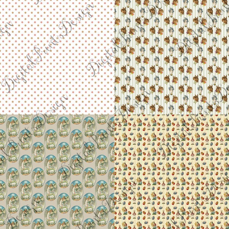 VINTAGE EASTER Digital Paper Seamless Pattern Prints Easter - Etsy