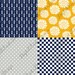 MUSTARD YELLOW & NAVY Blue Digital Paper Pack Chevron Arrows Floral ...