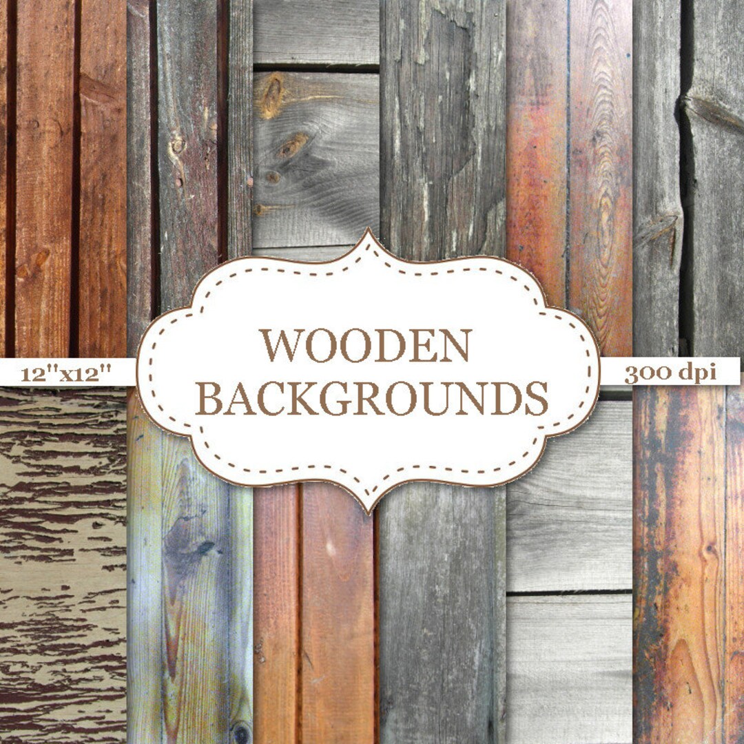 WOODEN BACKGROUNDS Digital Paper Rustic Wood Digital Paper Distressed ...