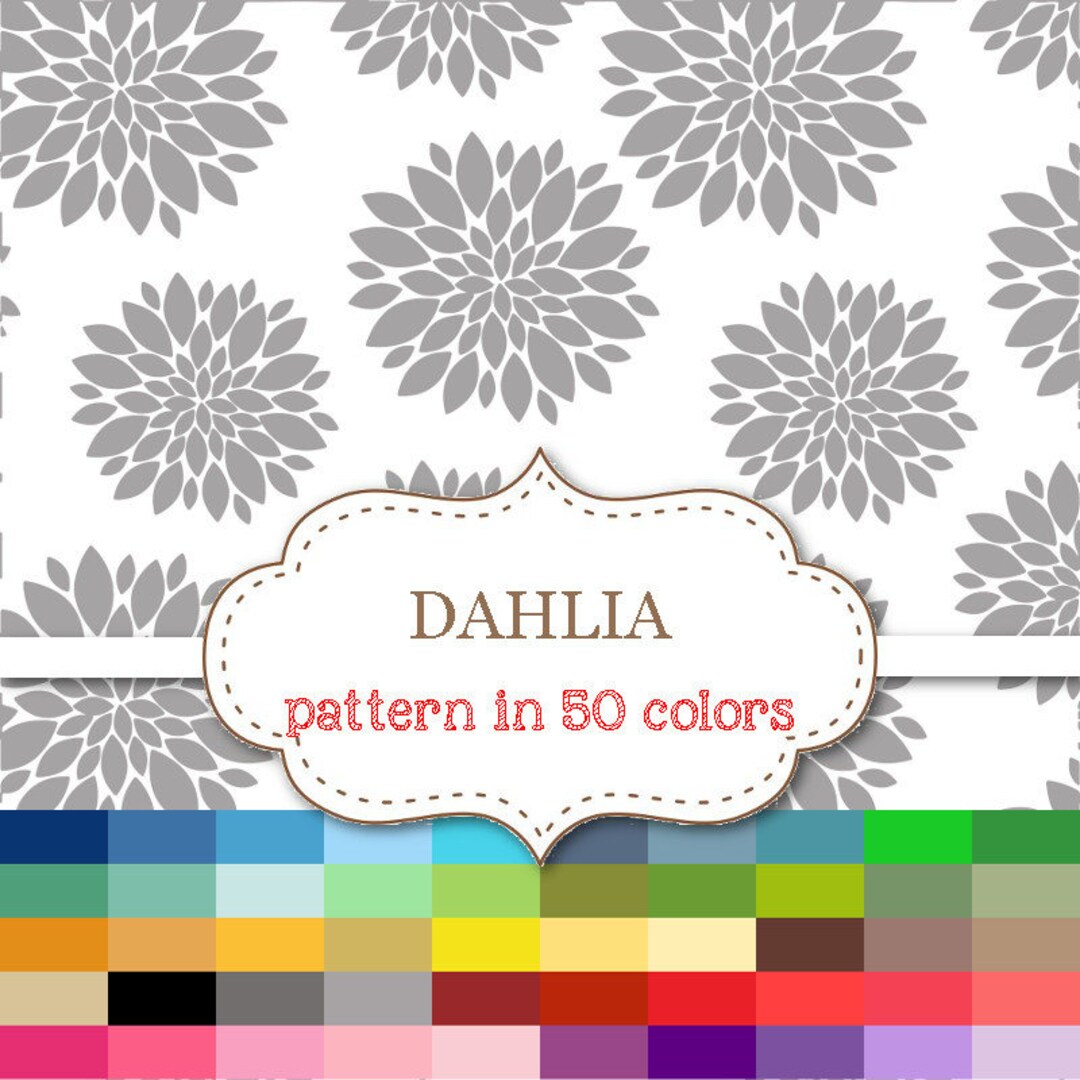 DAHLIA Digital Paper 50 Color Paper Pack DAHLIA Digital Paper Floral ...