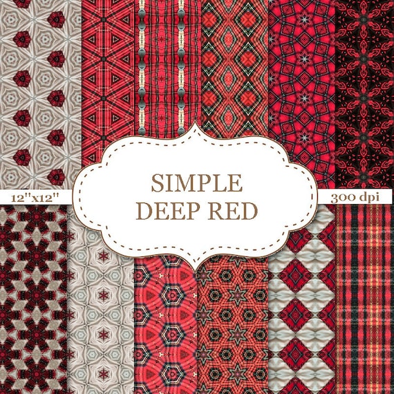 SIMPLE DEEP RED Digital Paper Red Geometric Digital Paper - Etsy