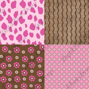 COWGIRL LINE DANCE Digital Paper Seamless Pattern Pink Brown Paper ...