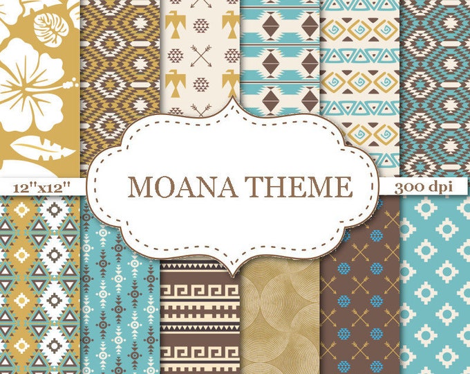 Moana Digital Paper, Moana Princess Scrapbook Papers, Hawaiian ...