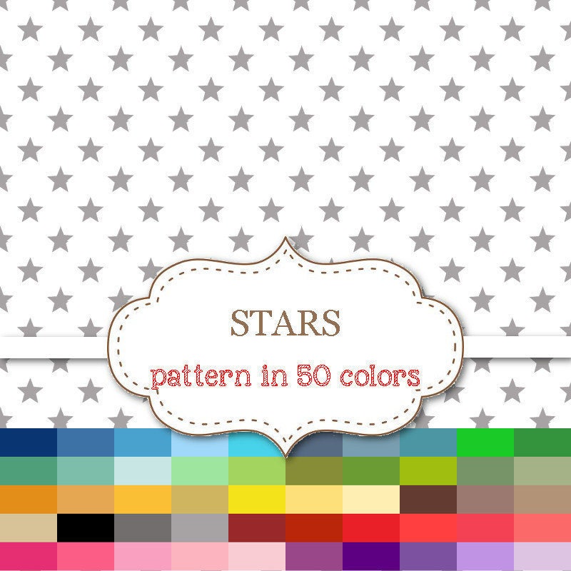 Sternen Muster 50 Farbe Papier Pack Sterne Digital Papier Rainbow Star ...