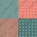 CORAL & TEAL Digital Paper Pack Stripe Paper Arrow Pattern Paper ...