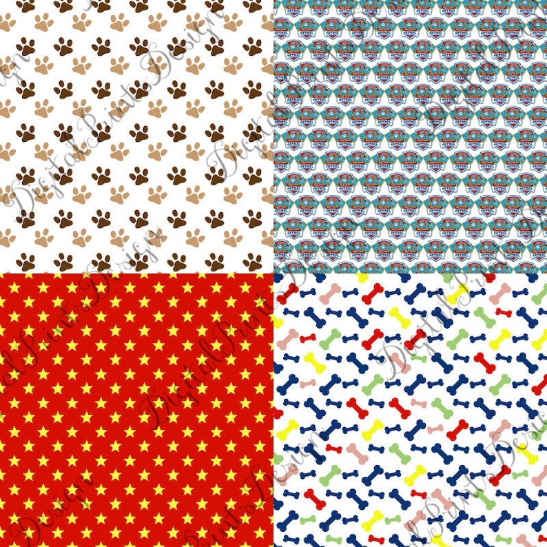 PAW PATROL Digital Paper Paw Patrol Digital Papers Paw Patrol - Etsy
