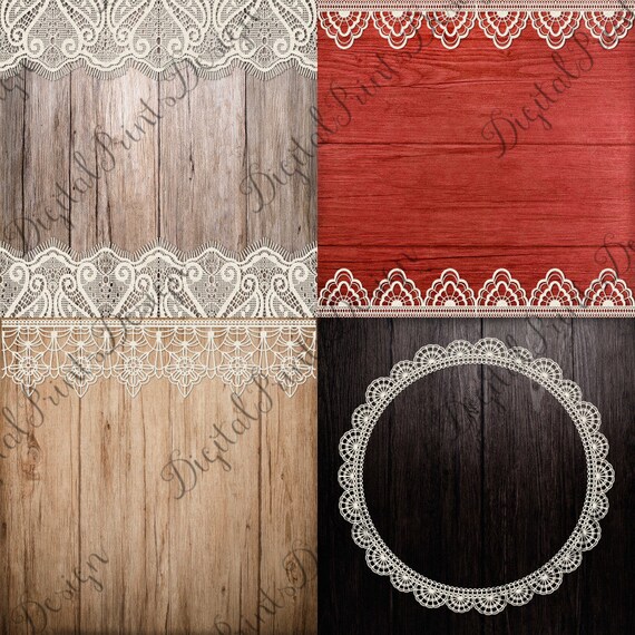 Wood And Lace Background