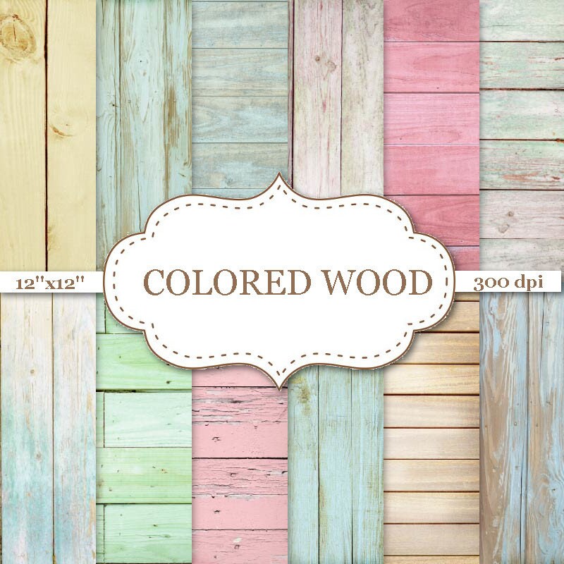 COLORED WOOD Digital Paper Wood Digital Paper Colored Wood - Etsy