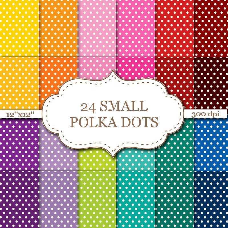 SMALL POLKA DOTS Digital Paper Rainbow Small Polka Dots Digital Paper ...
