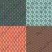 CORAL & TEAL Digital Paper Pack Stripe Paper Arrow Pattern Paper ...