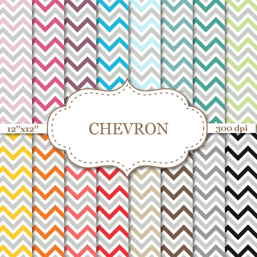 CHEVRON Digital Paper Chevron Pattern Rainbow Chevron Scrapbooking Kit ...