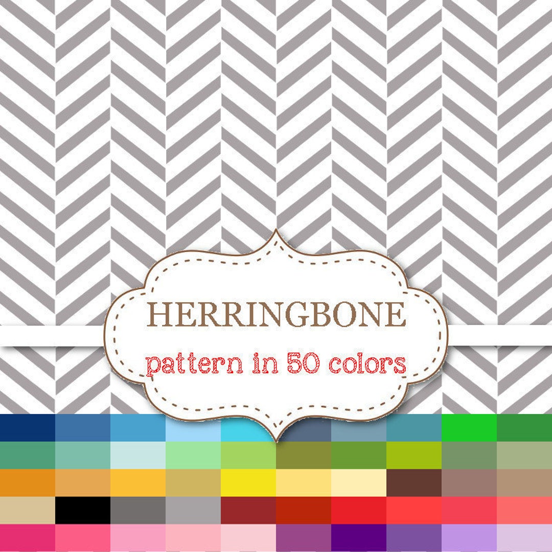 HERRINGBONE Digital Paper 50 Color Paper Pack Herringbone Digital Paper ...