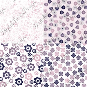 PINK and LILAC FLOWERS Digital Paper Floral Backgrounds Floral Paper ...