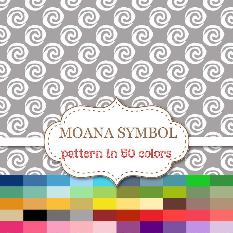 MOANA SYMBOL Digital Paper 50 Color Paper Pack Moana Digital Paper ...