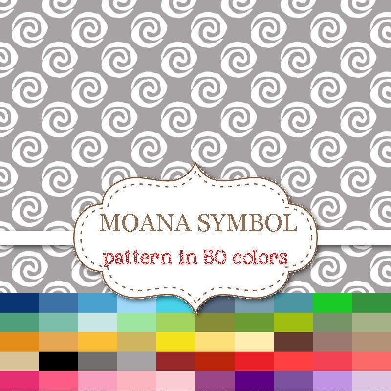 MOANA SYMBOL Digital Paper 50 Color Paper Pack Moana Digital Paper ...