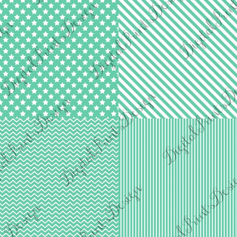 Mint Geometric Digital Papers Printable Mint Geometric Pattern Mint ...