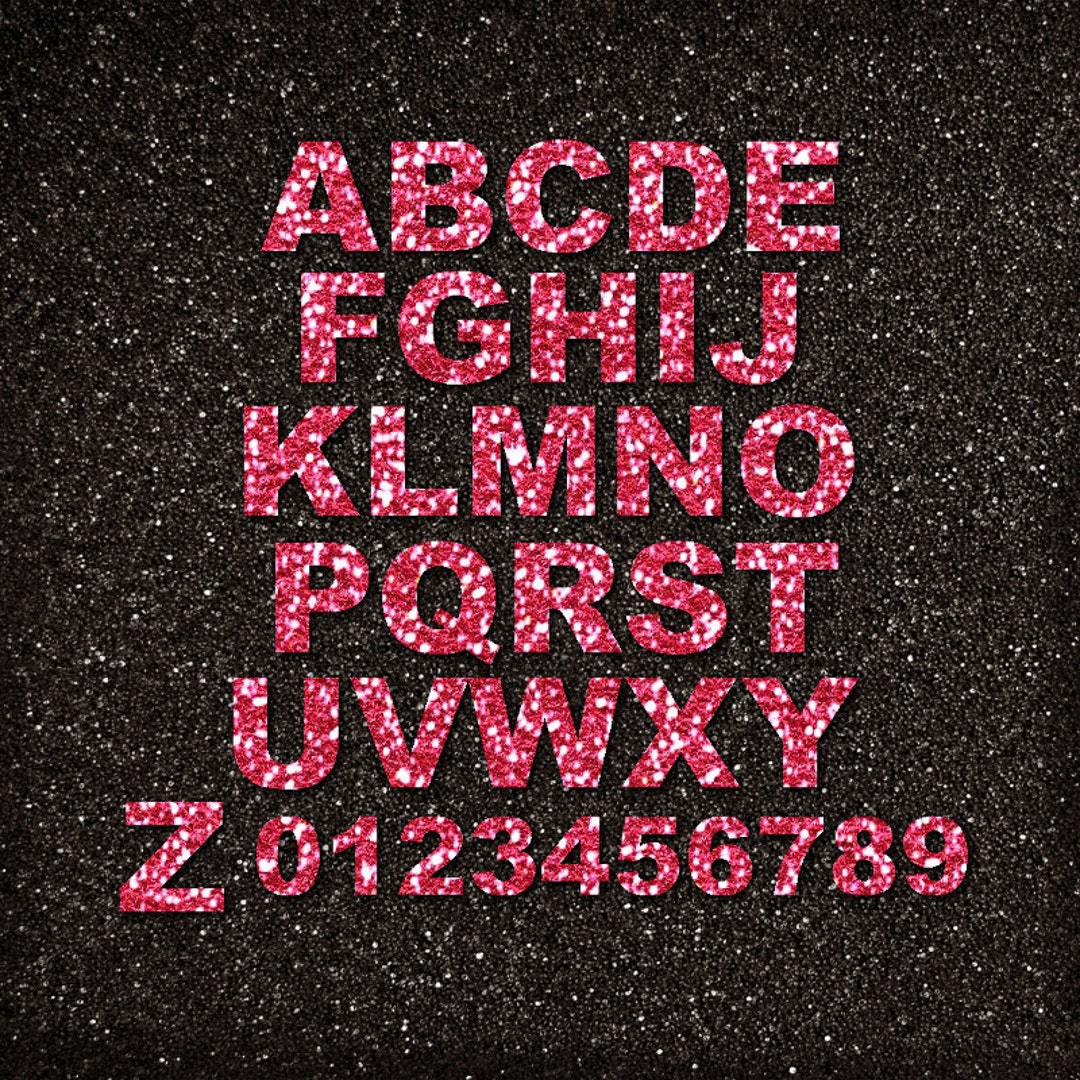 Pink Glitter Alphabet Clipart Pink Digital Alphabet Letters Pink ...