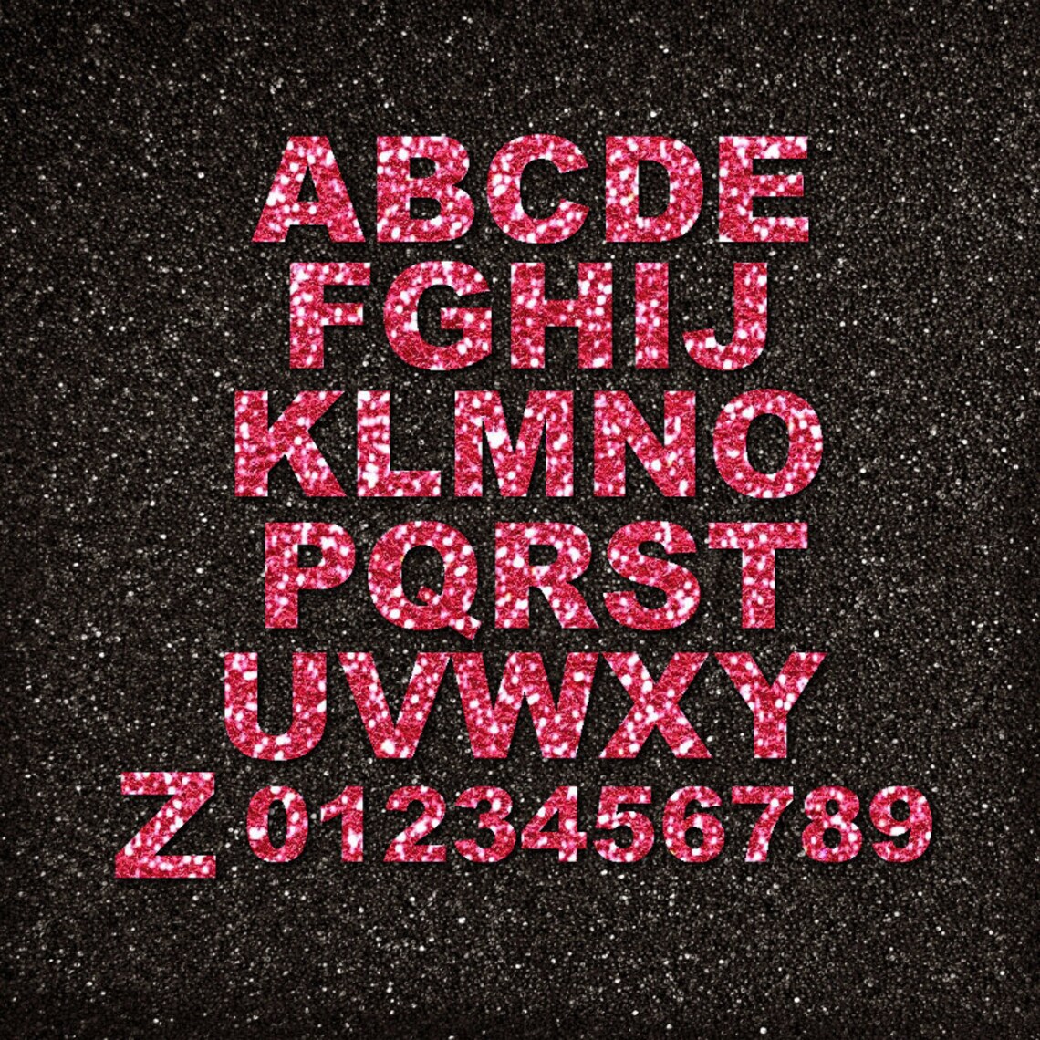 Pink Glitter Alphabet Clipart Pink Digital Alphabet Letters - Etsy