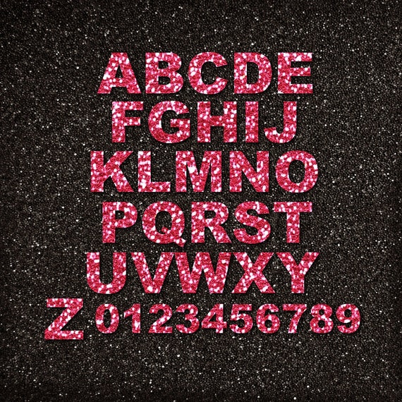 Pink Glitter Alphabet Clipart Pink Digital Alphabet Letters | Etsy