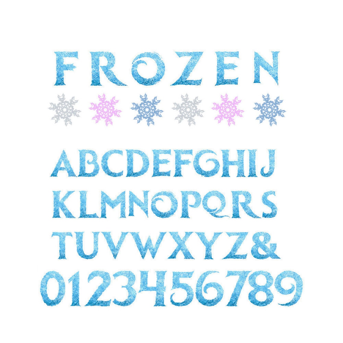 5'' Frozen Alphabet Clipart Printable Frozen Letters & - Etsy
