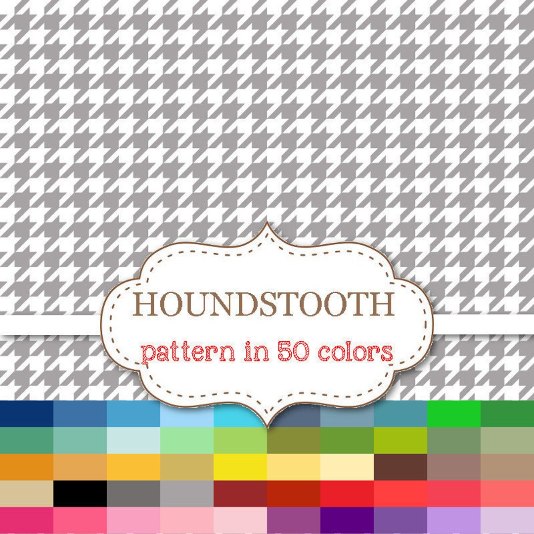 HOUNDSTOOTH Pattern 50 Color Paper Pack Houndstooth Digital Paper ...